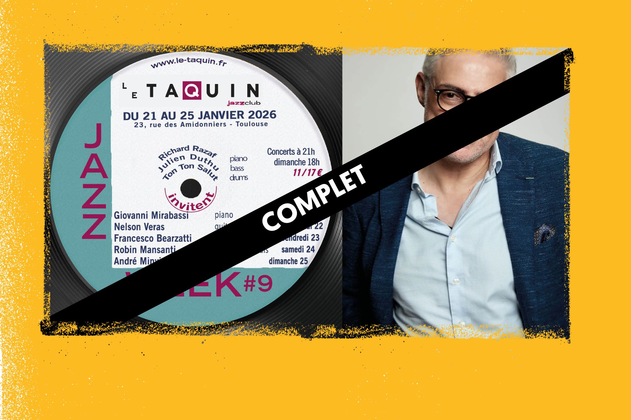 JAZZ WEEK #9 - invite Giovanni Mirabassi [COMPLET] - Le Taquin